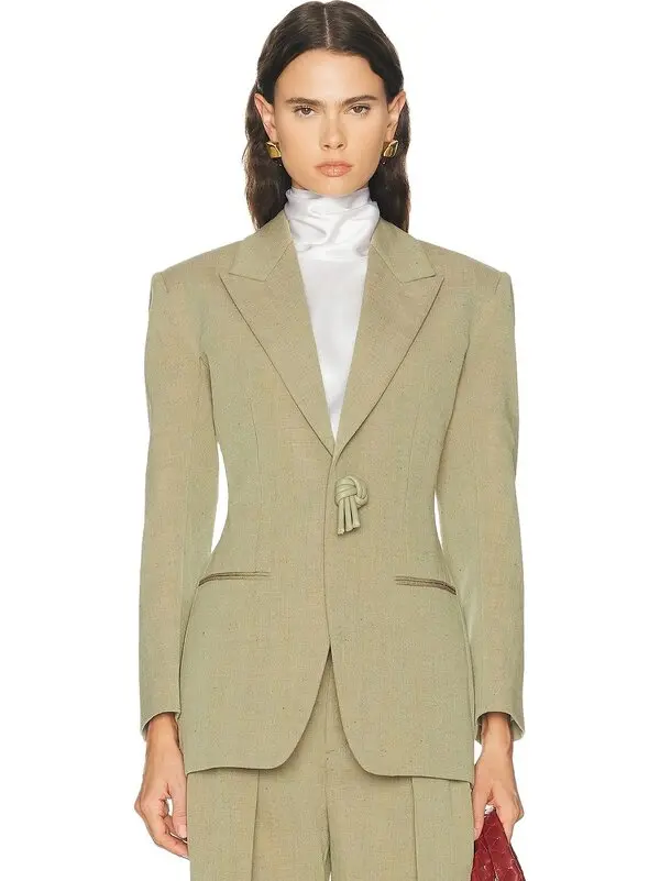 Bottega Veneta Tailored Jacket - Green & Lava Melange