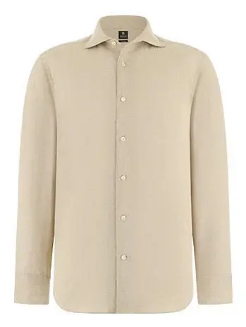 Boggi Milano Regular-fit Long-sleeve Linen Shirt - Sand