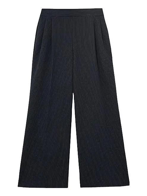 REISS Remi Pinstriped Stretch-woven Jogging Bottoms - Navy