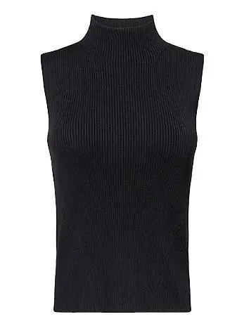 CFCL Sleeveless Mock Neck Knit Top - Black