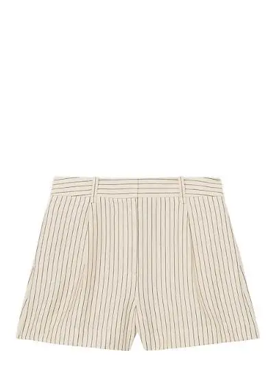 REISS Jayce Striped Woven Shorts - Cream Black
