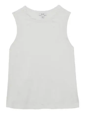 REISS Silk-front Woven Vest - White