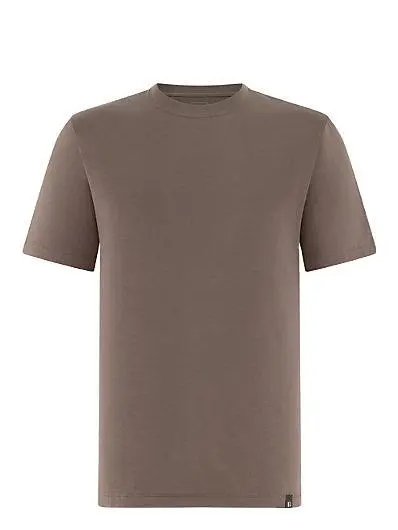 Boggi Milano Crewneck Stretch Pima Cotton T-shirt - Mud