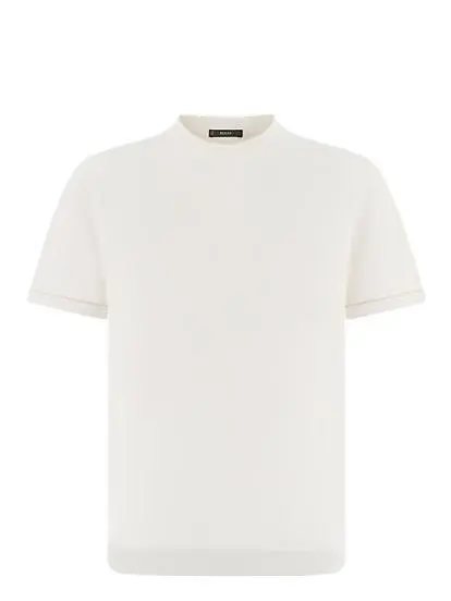 Boggi Milano Crew-neck Cotton Crêpe Knit T-shirt Xxl - White