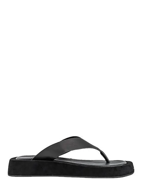 TONY BIANCO Ives Leather Platform Sandals - Black Como