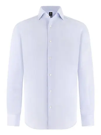 Boggi Milano Dobby-textured Slim-fit Cotton Shirt - Light Blue
