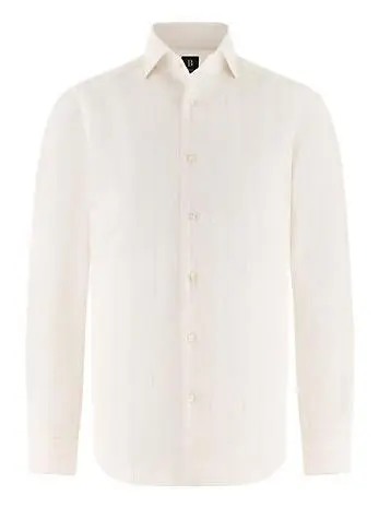 Boggi Milano Striped Regular-fit Linen Shirt - Sand