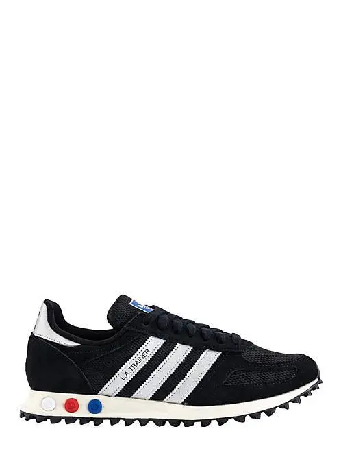 Adidas La Trainer Og Woven And Suede Lace-up Low-top Sneakers - Core Black Silver Me