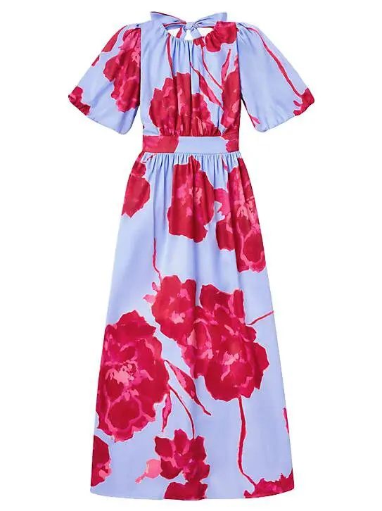 RO&ZO Seraphina Puff-sleeve Floral Maxi Dress - Pink