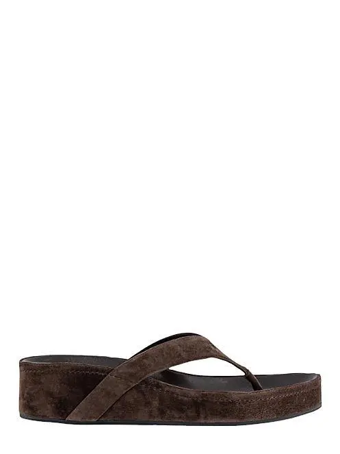 TONY BIANCO Blair Suede Platform Sandals - Espresso Suede
