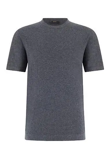 Boggi Milano Fine-knit Regular-fit Linen And Cotton T-shirt - Indigo