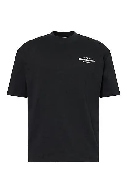 THE COUTURE CLUB Motion Blurred Long-sleeve Cotton T-shirt - Black