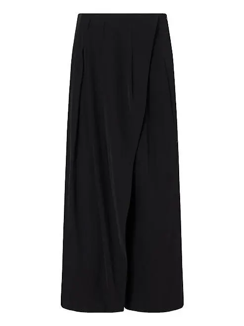 Issey Miyake Looped Wrap-front Woven Trousers - Black