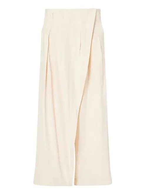 Issey Miyake Looped Wrap-front Woven Trousers - Brown