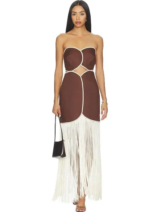 Azulu X Revolve Strapless Maxi Dress - Brown