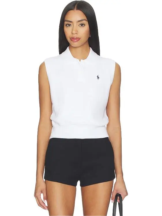 Polo Ralph Lauren Pima Cotton Sleeveless Polo In . Also - White