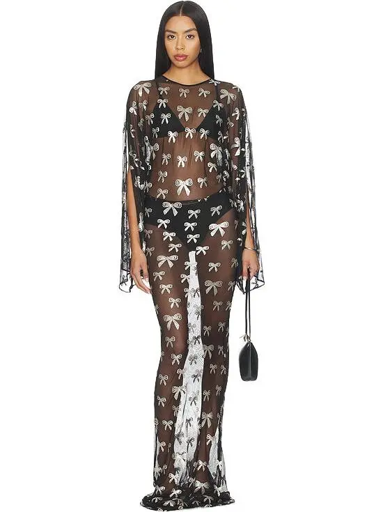 Norma Kamali Long Sleeve Gown With Sequin Embellishments - Black