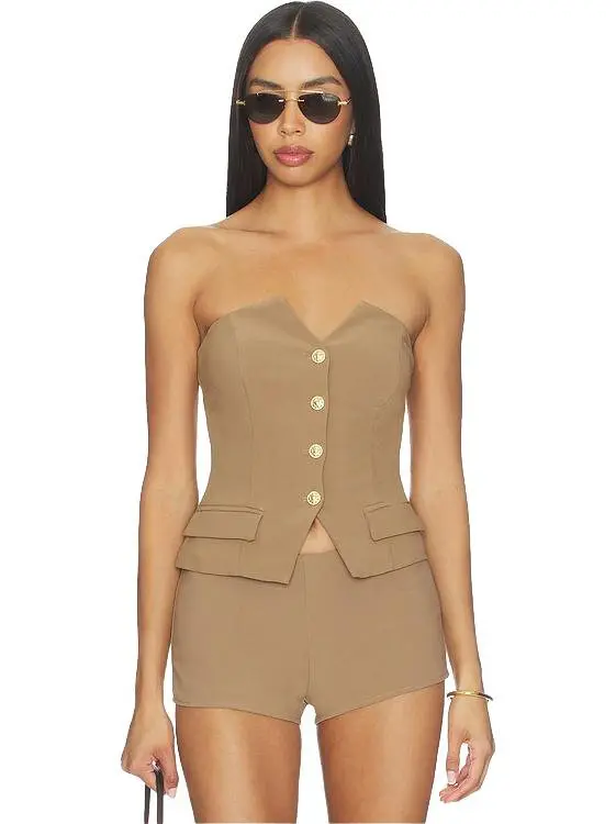 MORE TO COME Twila Strapless Top - Tan