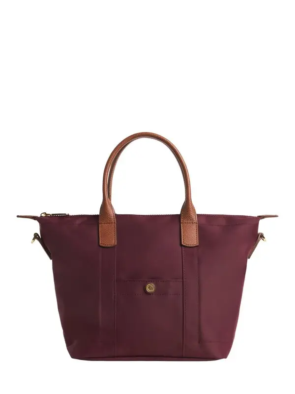 Harrods Grab Nylon Tote Bag With Leather Trim - Pink