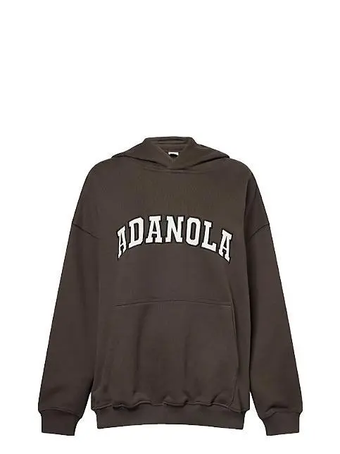 ADANOLA Oversized Cotton Hoodie - Coffee Bean