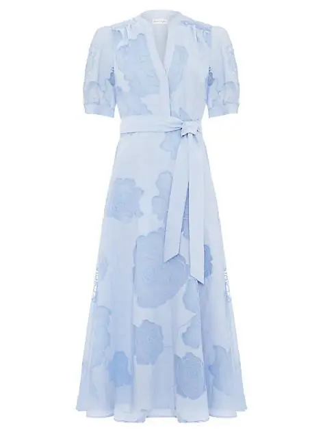 PHASE EIGHT Queenie Floral-print Woven Midi Dress - Blue