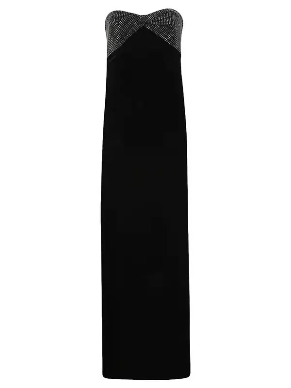Roland Mouret Embellished Strapless Maxi Dress - Black