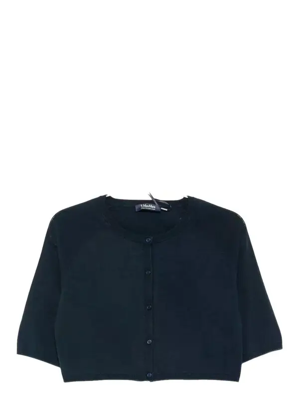 Max Mara Buttoned Cropped Cardigan - Blue