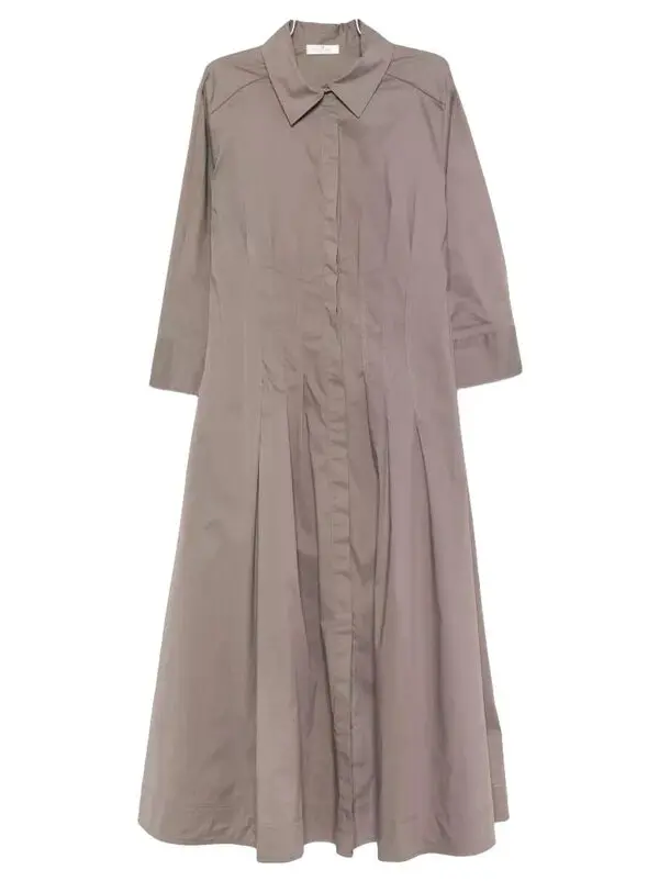 PANICALE Pleated Mini Shirt Dress - Neutrals