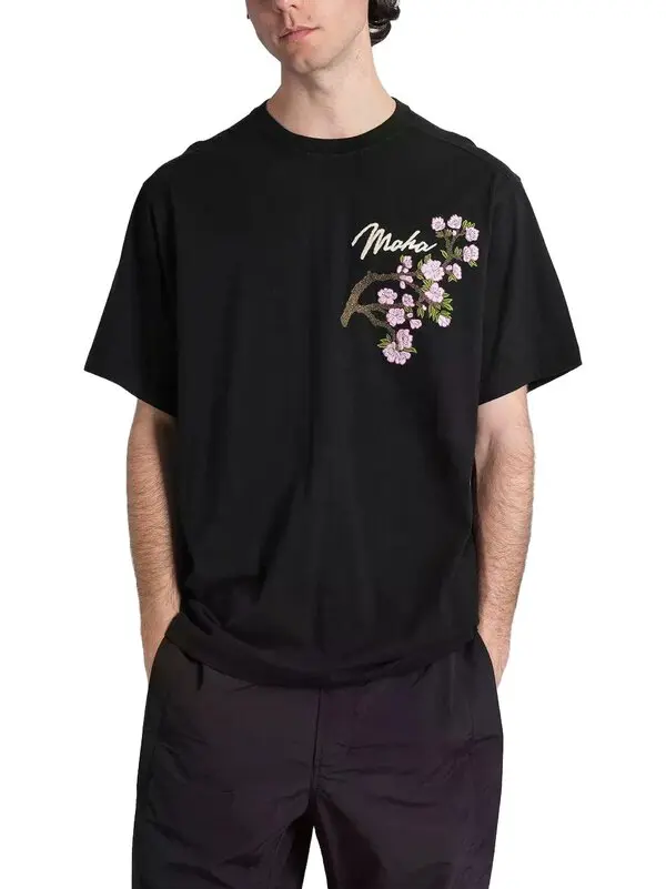 MAHARISHI Floral-embroidered T-shirt - Black