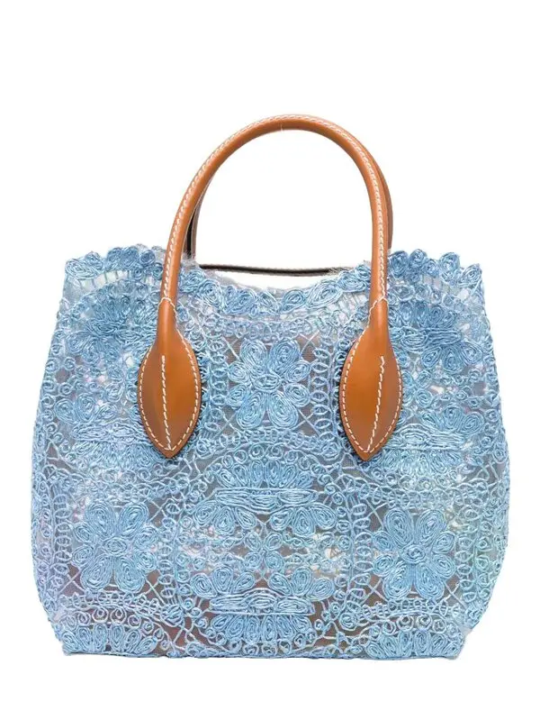 Ermanno Scervino Margot Lace Overlay Tote Bag - Blue