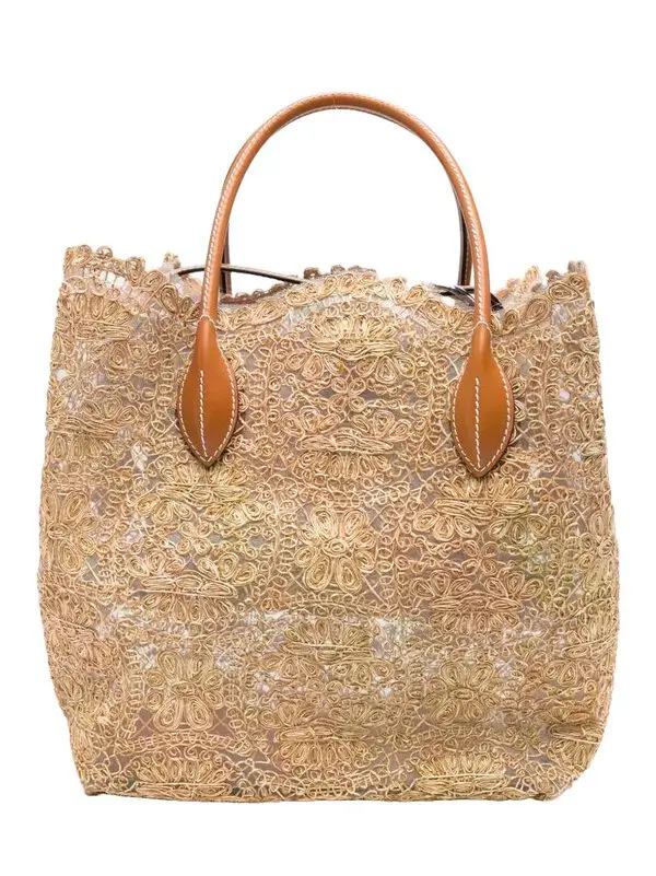 Ermanno Scervino Margot Lace-embroidered Tote Bag - Neutrals