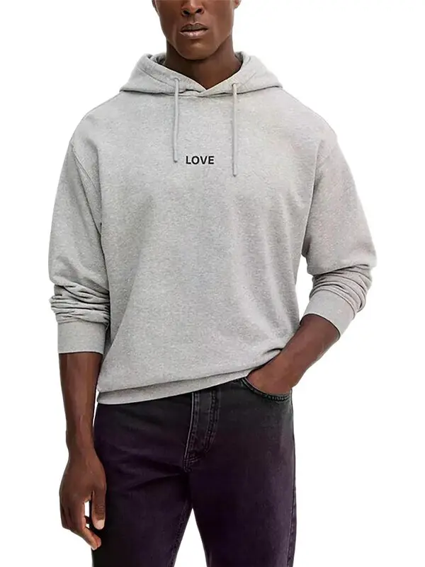BENETTON Love Print Hoodie - Grey