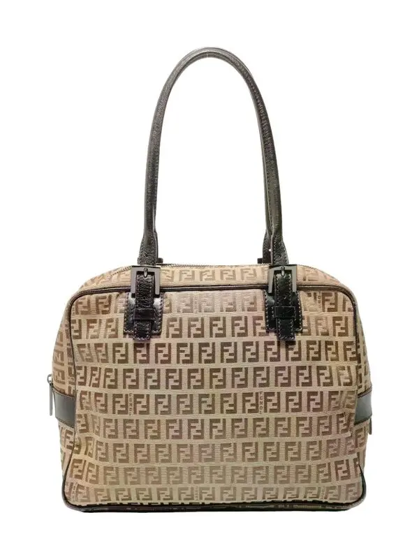 Fendi Zucchino Canvas Handbag - Brown
