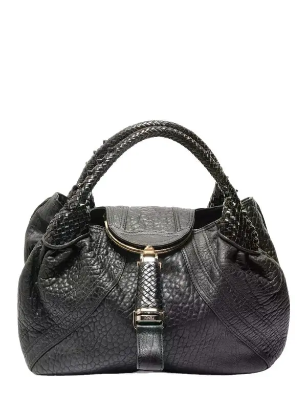 Fendi Spy Leather Tote Bag - Black