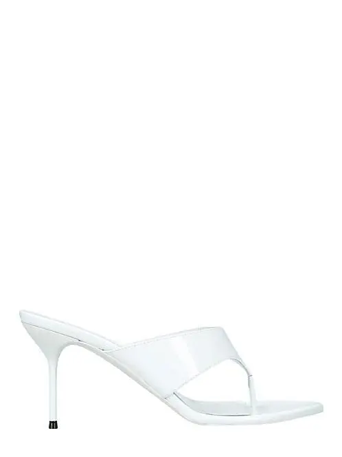 Paris Texas Lidia Thong 70 Leather Mules - Winter Wht