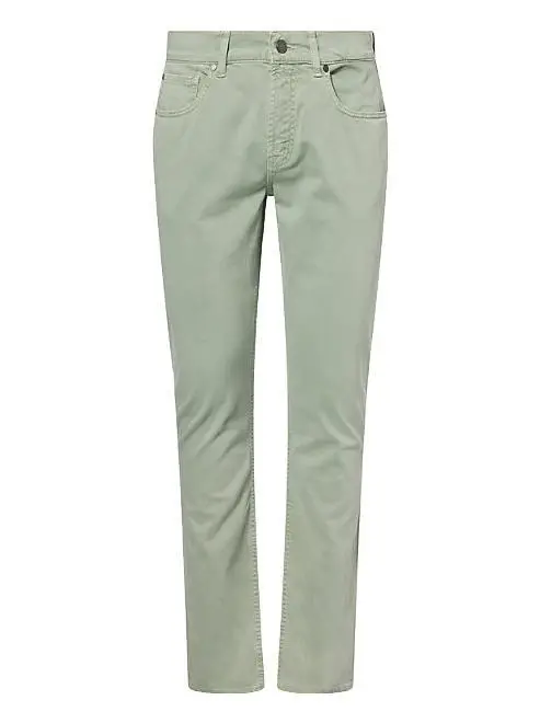 7 For All Mankind Luxe Performance Straight Cotton Jeans - Comfort Sateen Leaf