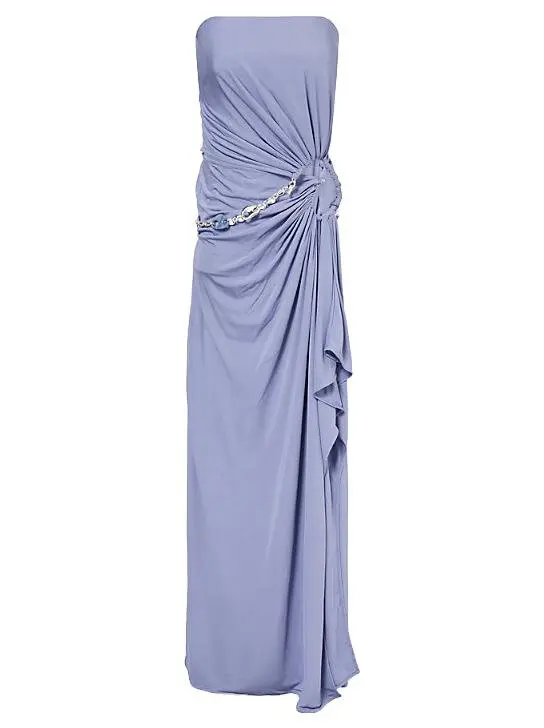 Christopher Esber Crystal Cable Strapless Maxi Gown - Helio Purple