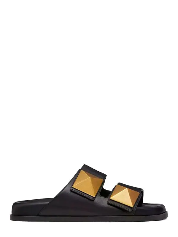 Valentino Garavani Oversized Rockstud Flat Sandals - Black