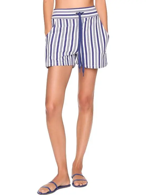 Susana Monaco Striped Drawstring Shorts - Night Life