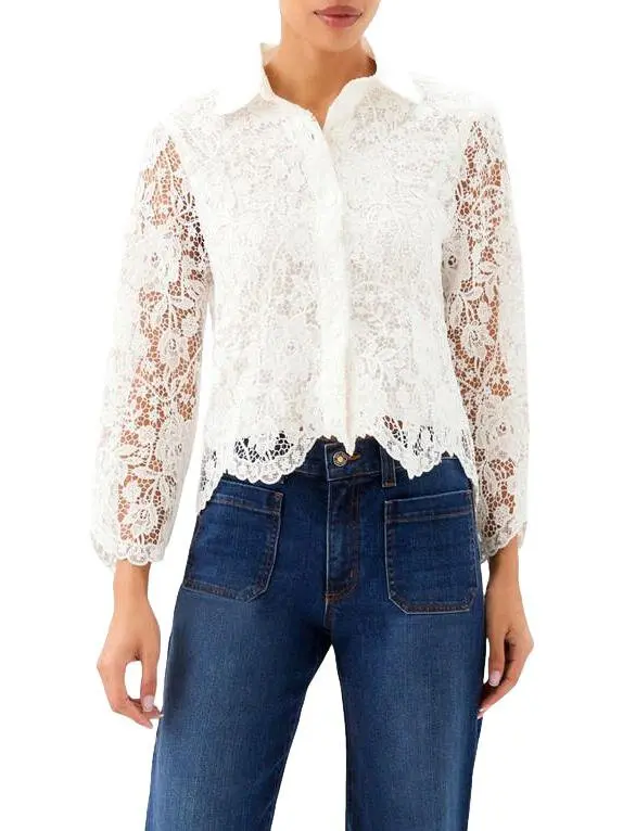 Karen Kane Lace Embroidered Jacket - Off White