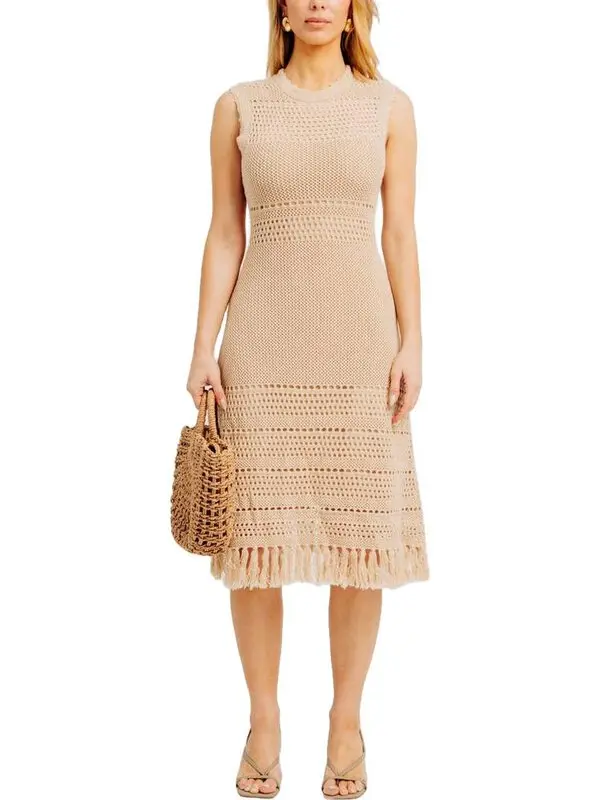 Torn By Ronny Kobo Colette Sleeveless Knit Dress - Bone