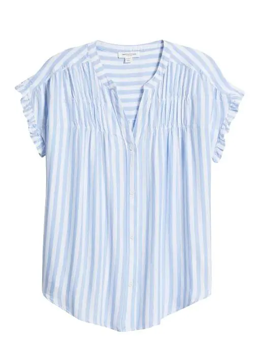 BEACHLUNCHLOUNGE Monaka Smocked Frill Top - Blue Veil