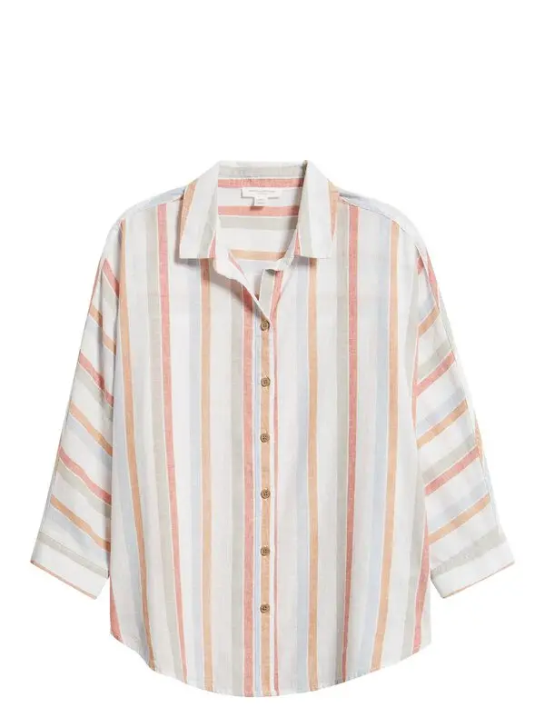 BEACHLUNCHLOUNGE Beach Lunch Lounge Wesley Linen & Cotton Shirt - Candy Swirl