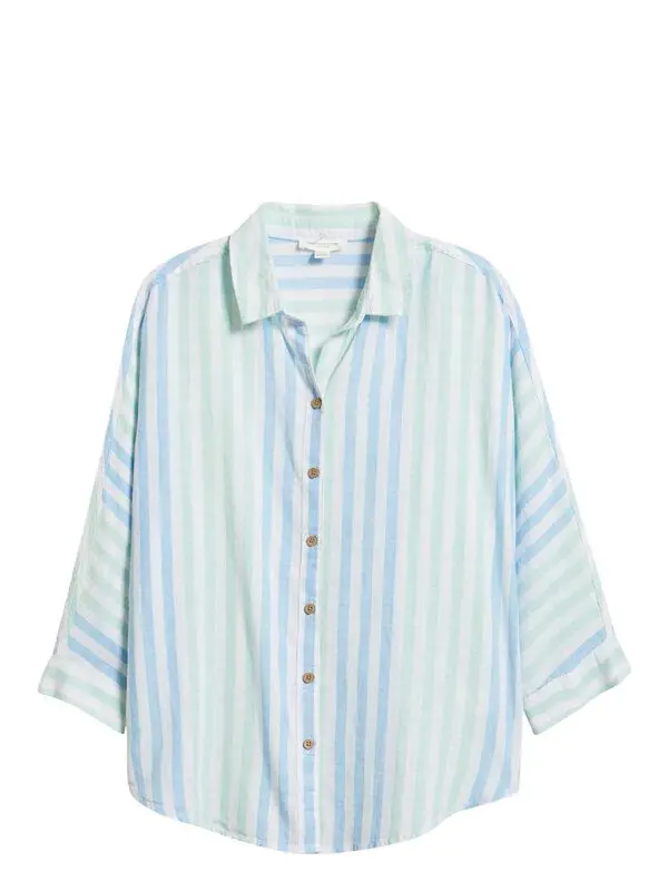 BEACHLUNCHLOUNGE Beach Lunch Lounge Wesley Linen & Cotton Shirt - Twist Of Lime