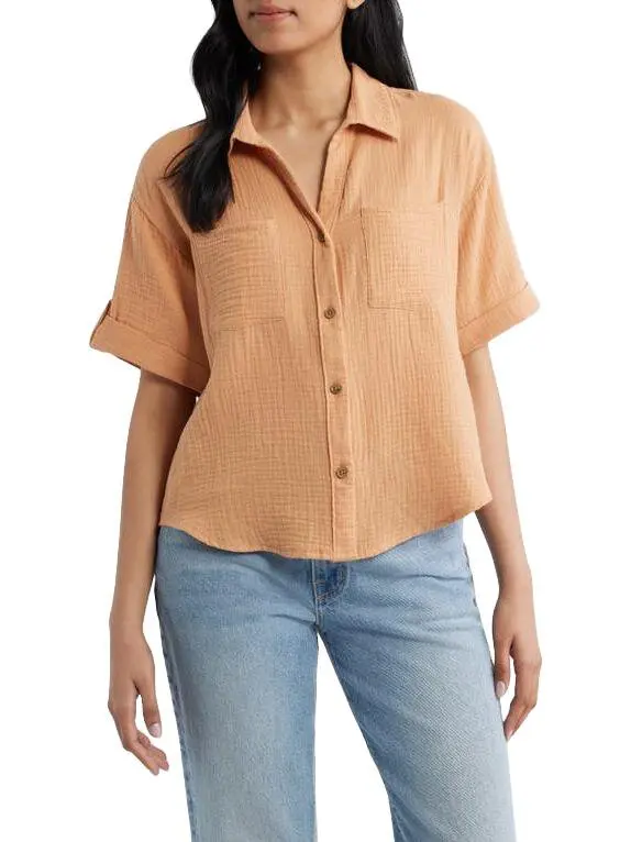 BEACHLUNCHLOUNGE River Gauze Shirt - Caramel