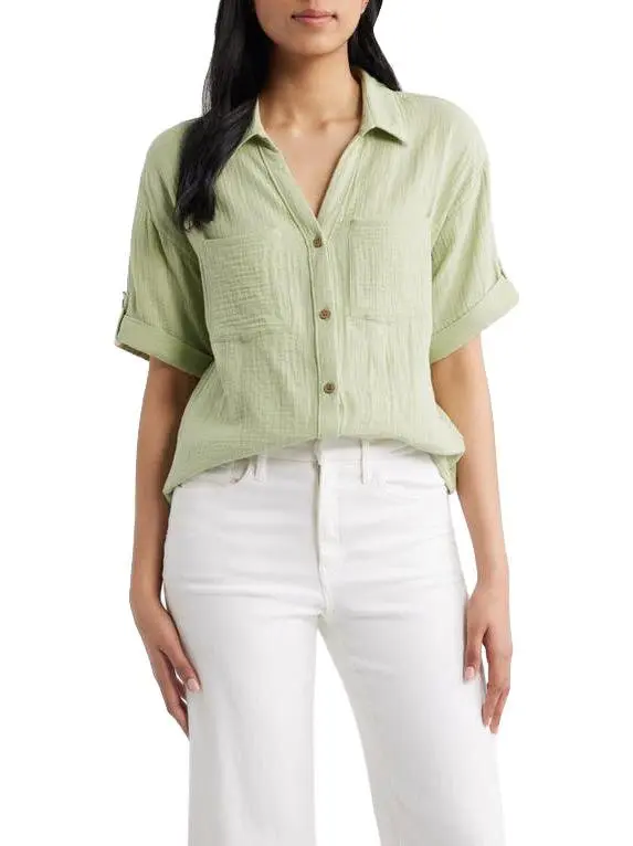 BEACHLUNCHLOUNGE River Gauze Shirt - Light Grass
