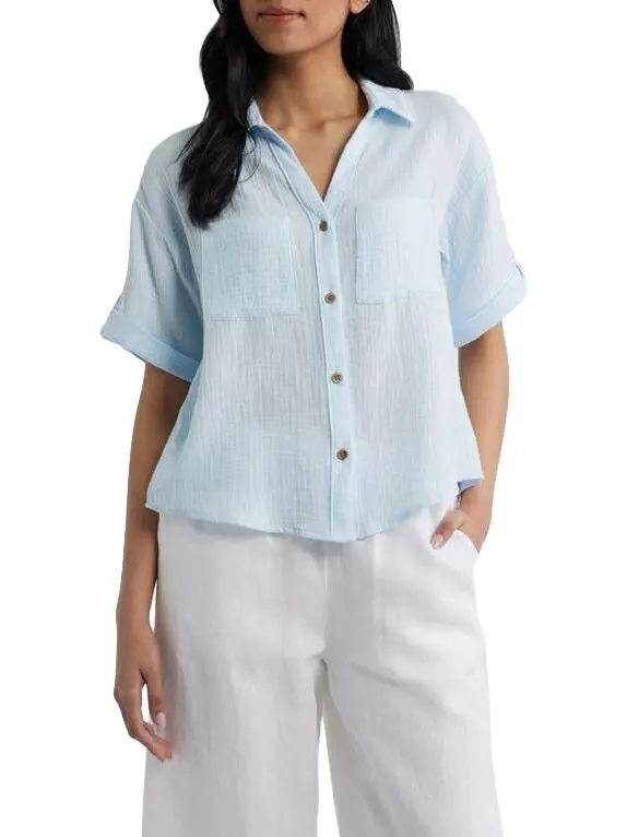BEACHLUNCHLOUNGE River Gauze Shirt - Lullaby Blue