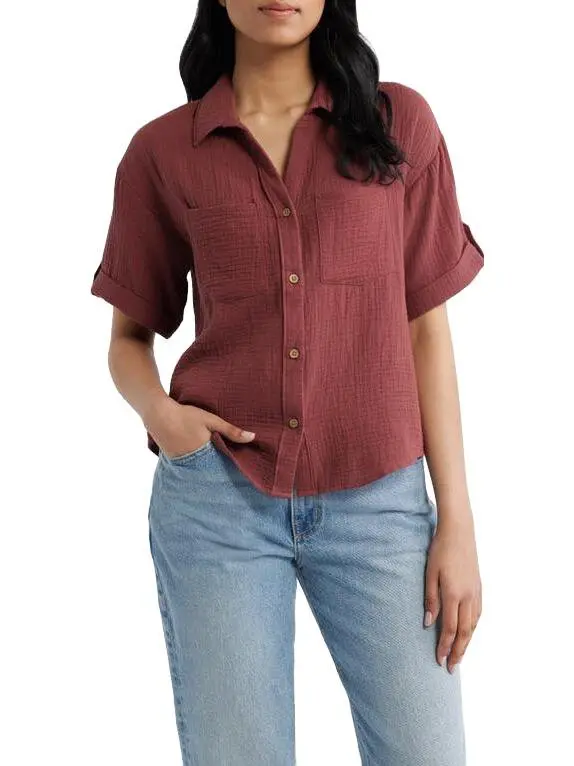 BEACHLUNCHLOUNGE River Gauze Shirt - New Rusty