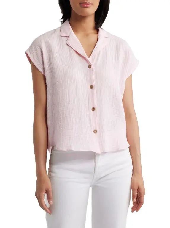 BEACHLUNCHLOUNGE Lexi Gauze Top - Pale Pink