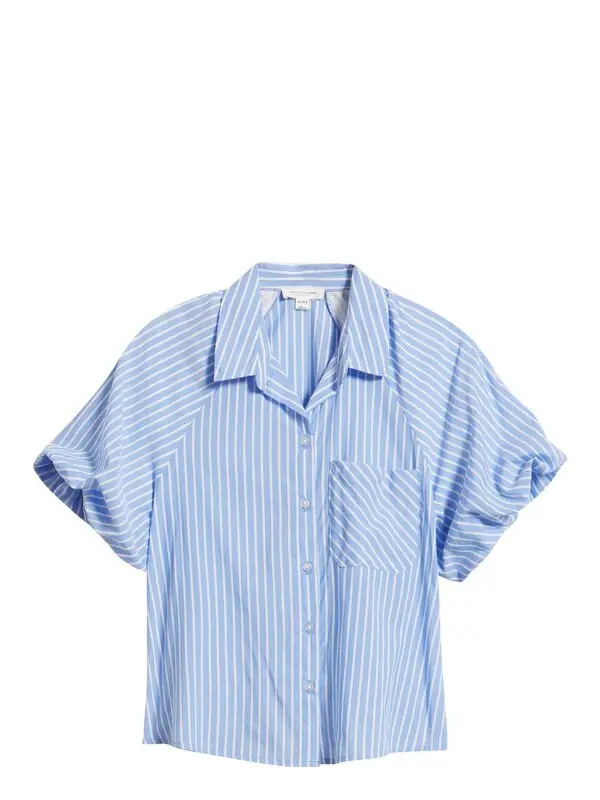 BEACHLUNCHLOUNGE Bianc Bubble Sleeve Top - Blue Agave